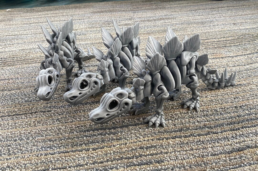 Flexi Factory, 3-3D Flexi Stegosaurus', 3D Dinosaurs, 3D Print ...