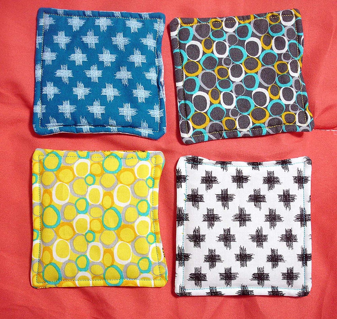 Quilted Coasters Modern Summer 2 Fabric Coasters Cotton Coasters, 20% ...