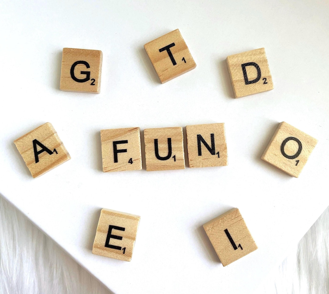 Scrabble Tiles Single Letter Wood Square Game Piece Craft Supplies ...