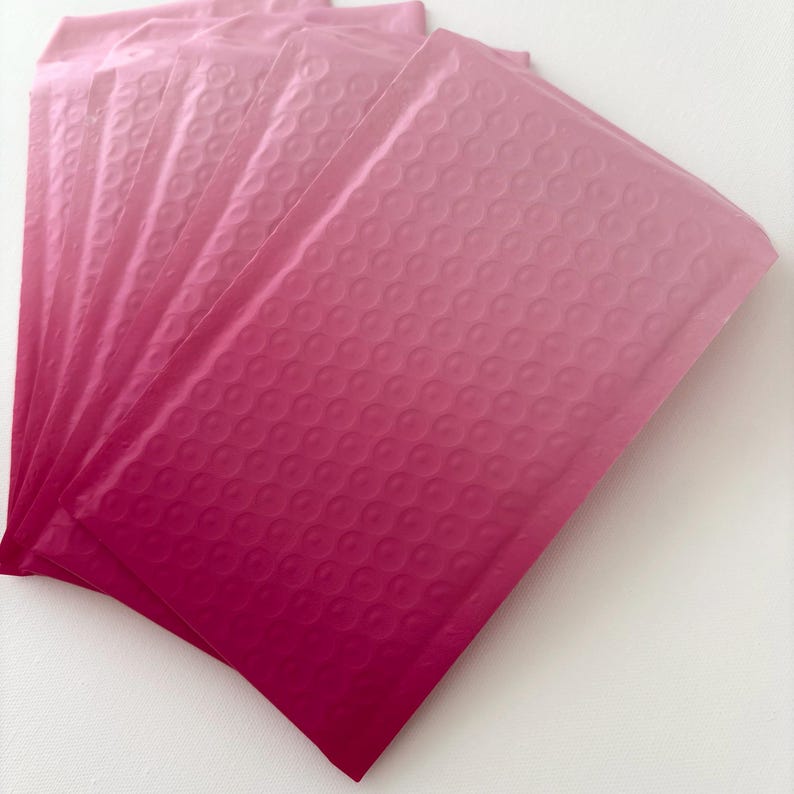 Pink Ombré Gradient Padded Bubble Mailer 4 X 7 Poly Mail Packaging ...