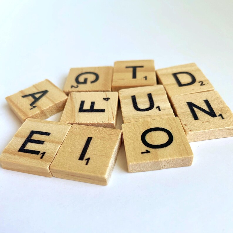 Scrabble Tiles Single Letter Wood Square Game Piece Craft Supplies ...