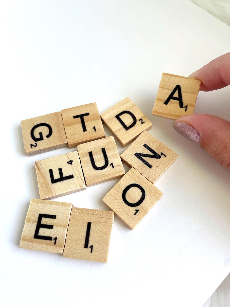 Scrabble Tiles Single Letter Wood Square Game Piece Craft Supplies ...