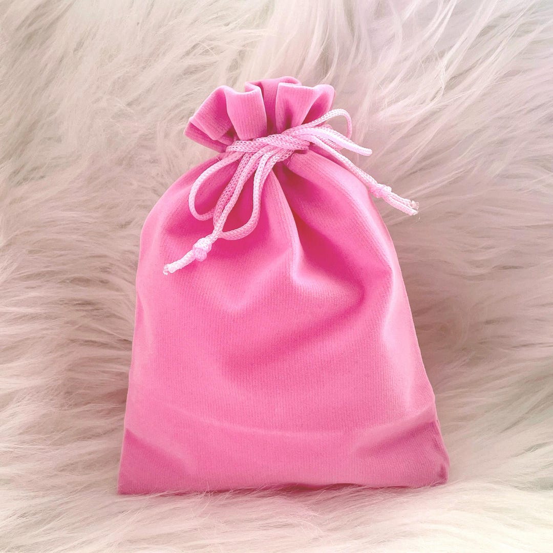 Pink Velvet Drawstring Gift Bags, Velour Jewelry Pouches (5x7 Inch, Set ...