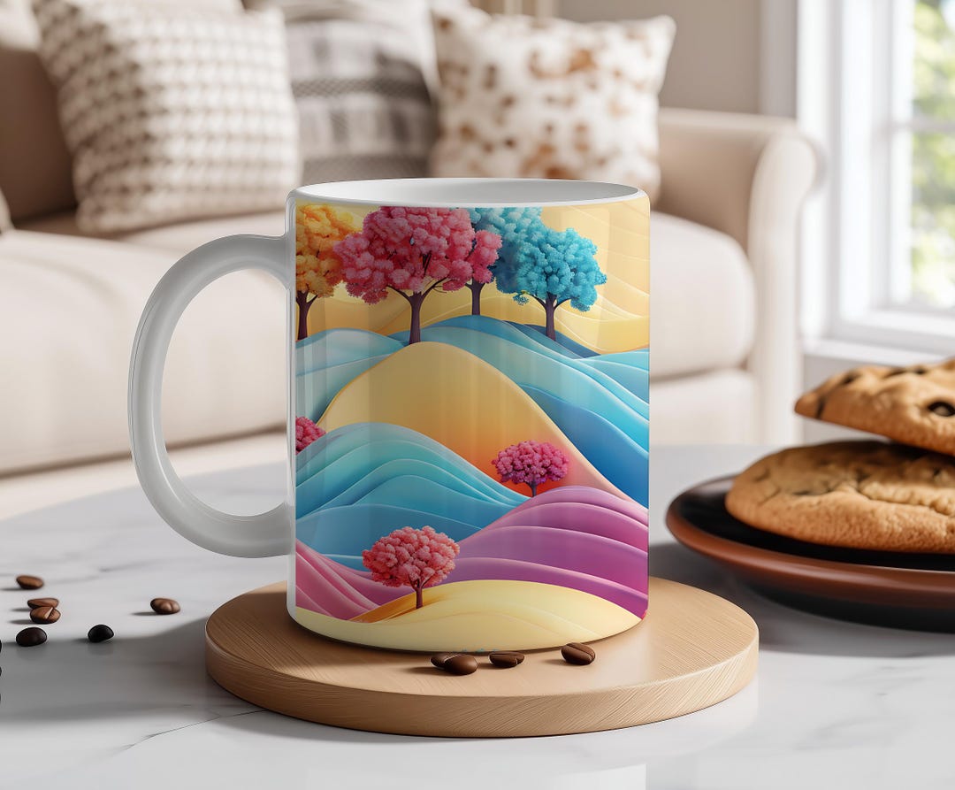 Colorful Spring Mug With Trees and Beautiful Landscapes - 11oz Ceramic ...