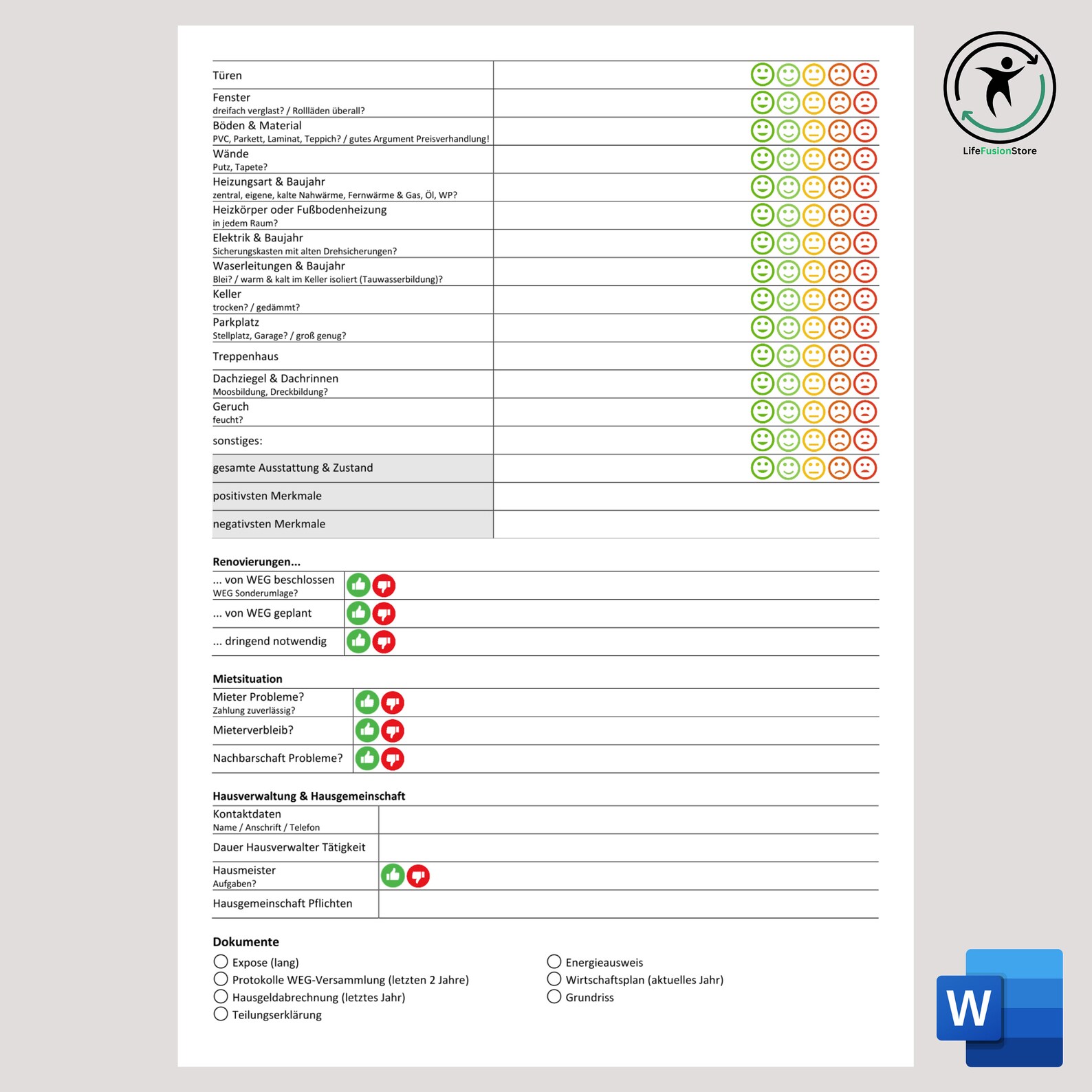 Real Estate Purchase Checklist Template as an Editable Microsoft Word ...