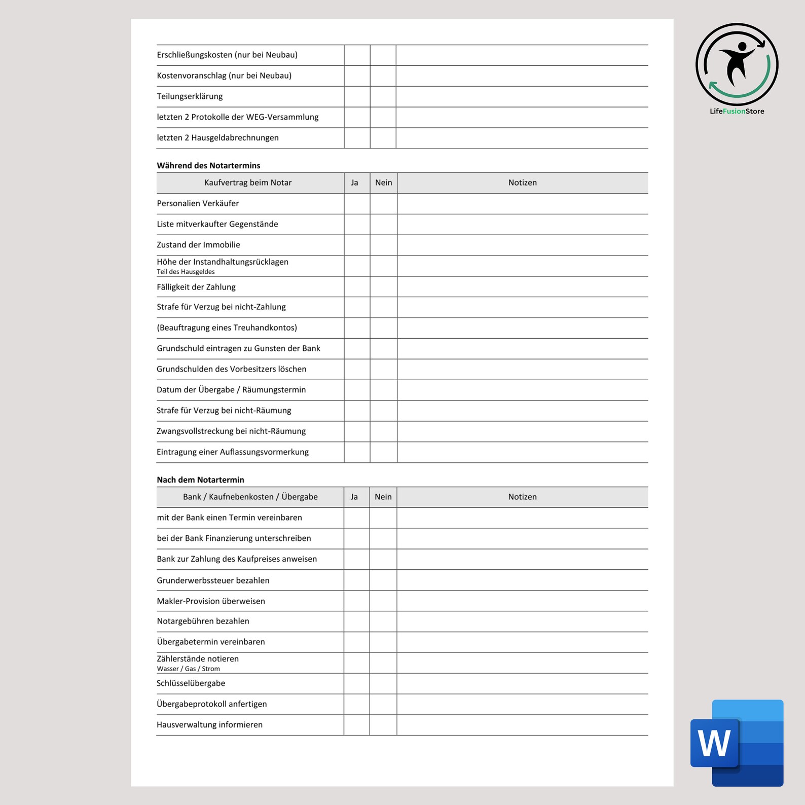 Real Estate Purchase Agreement Checklist Template as an Editable ...