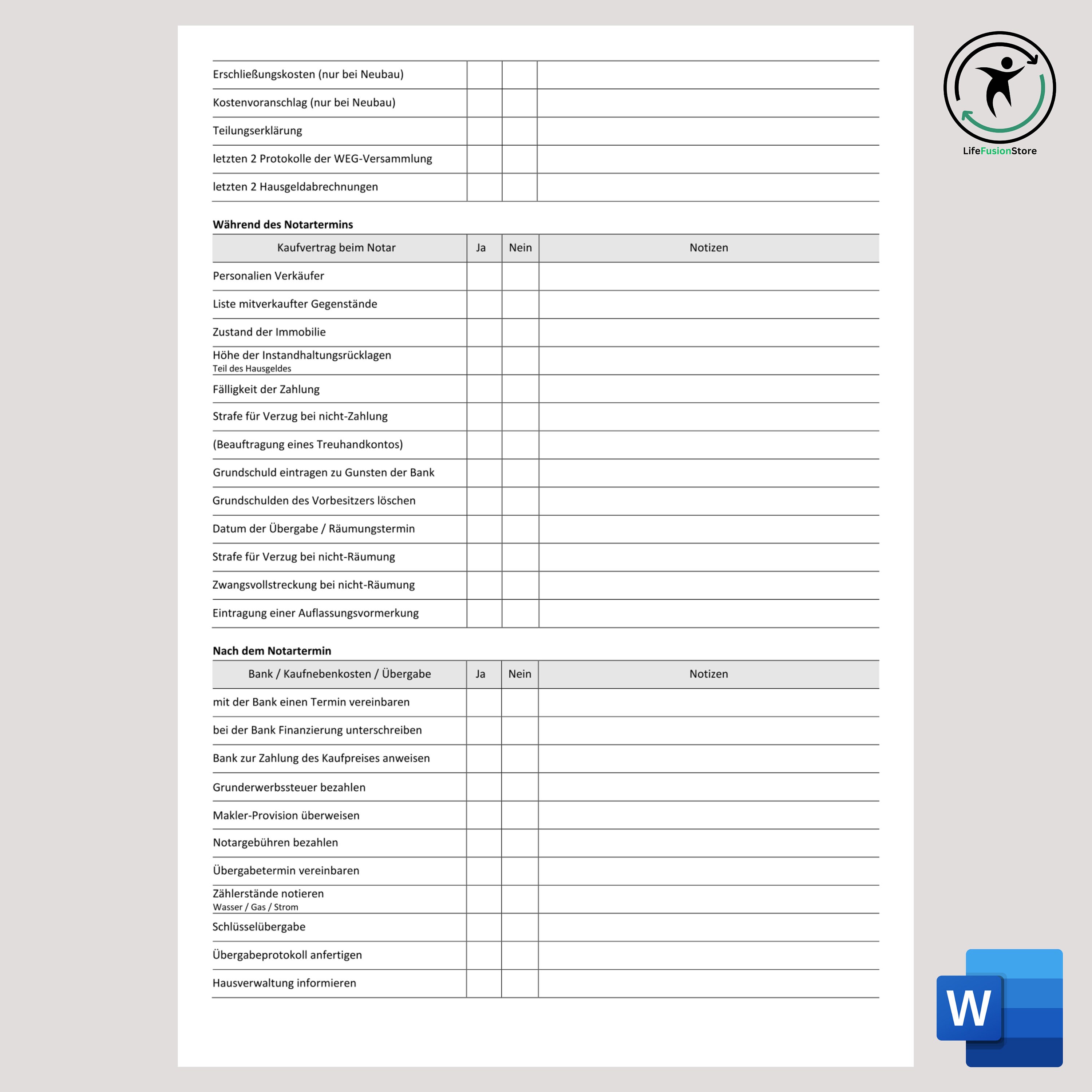Real Estate Purchase Agreement Checklist Template as an Editable ...