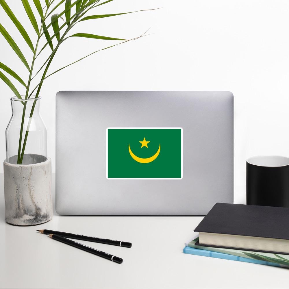 Mauritania National Country Flag Laptop Sticker - Etsy