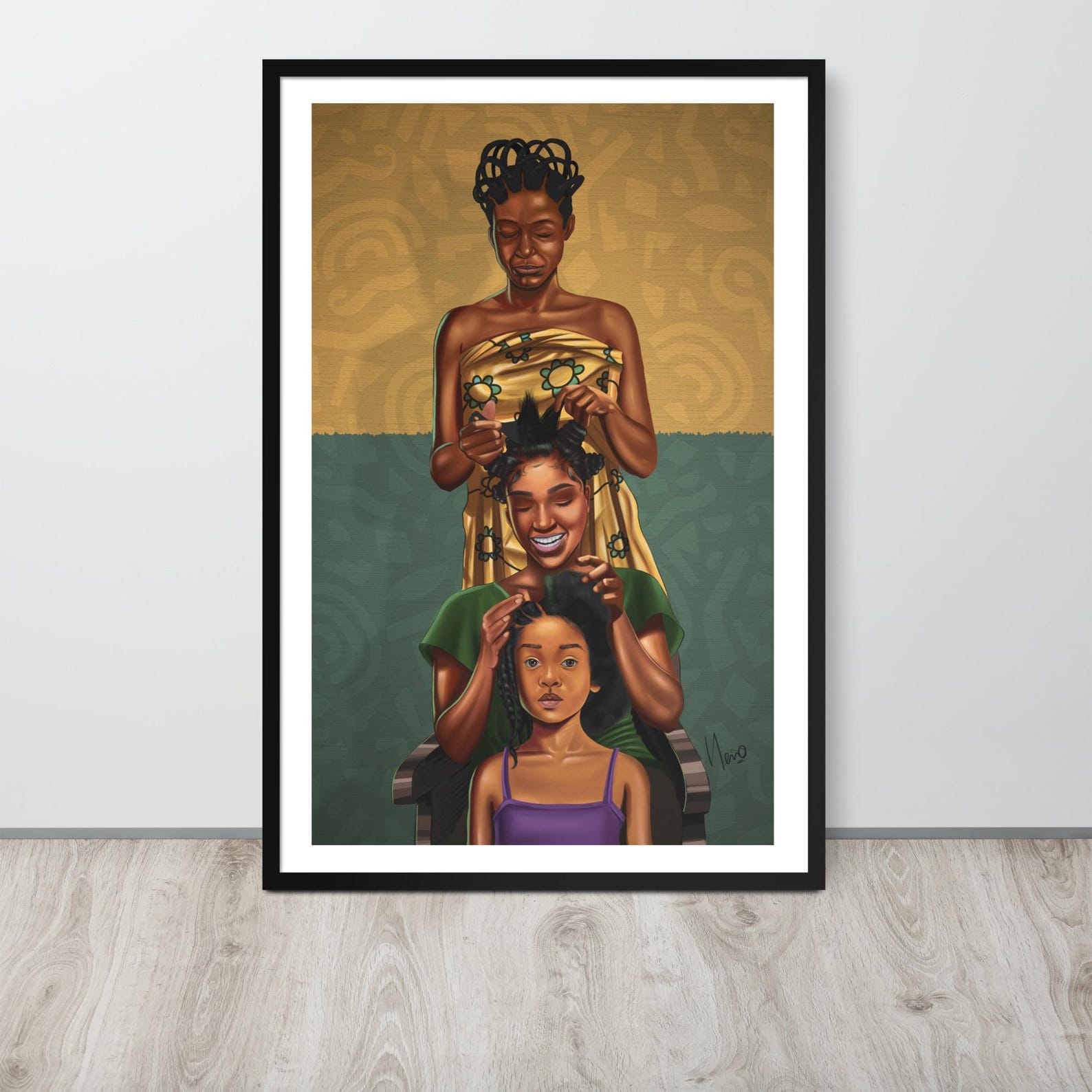 Three Generations of African Black Women Braiding Each Others Hair - Etsy