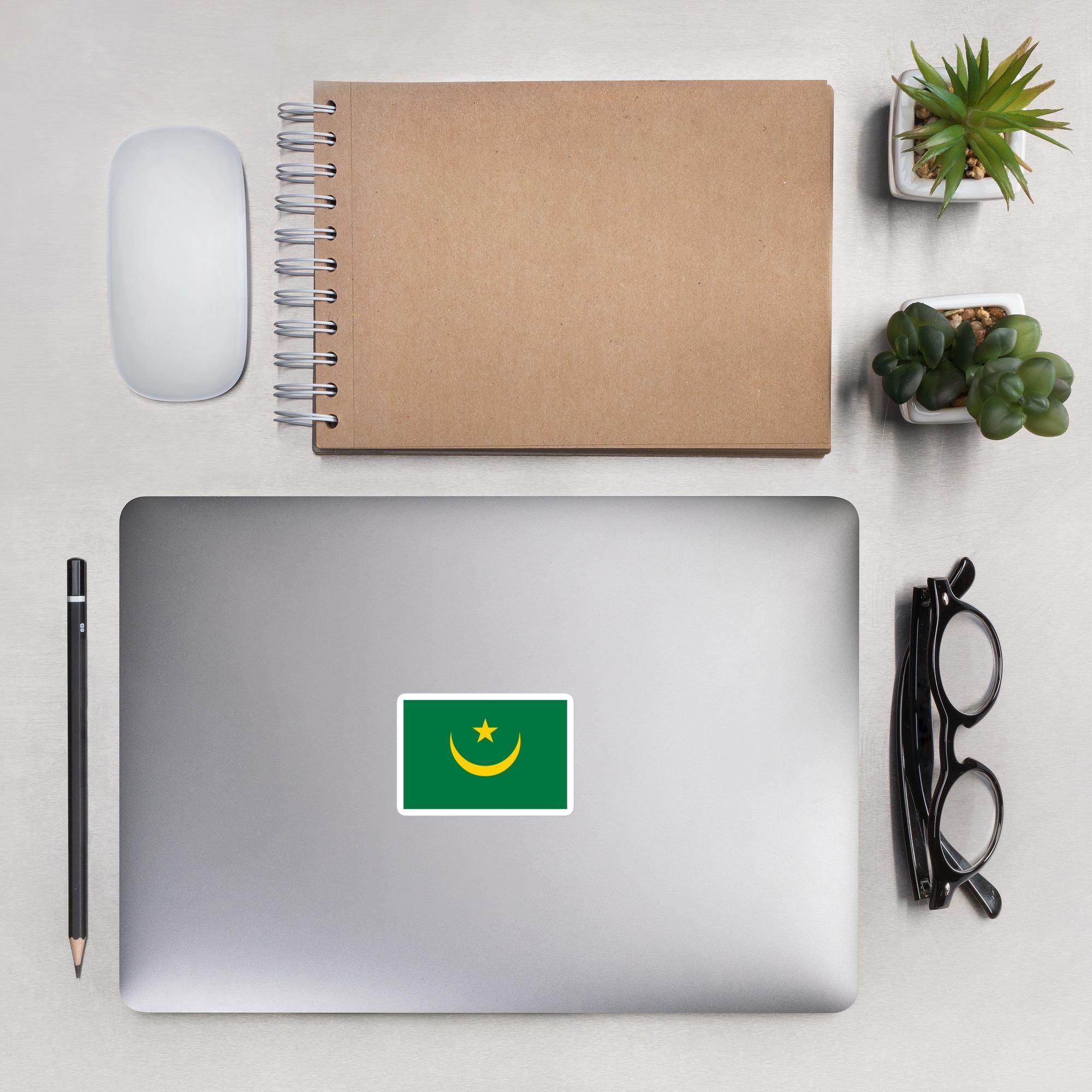 Mauritania National Country Flag Laptop Sticker - Etsy