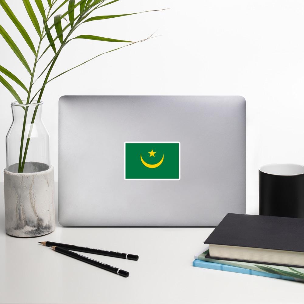Mauritania National Country Flag Laptop Sticker - Etsy
