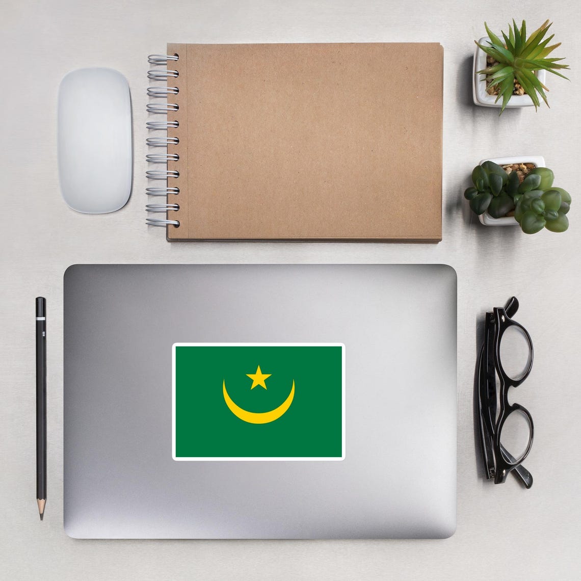 Mauritania National Country Flag Laptop Sticker - Etsy