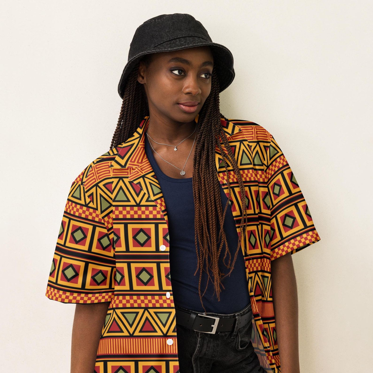 Unisex Yellow African Ethnic Pattern Button up Shirt - Etsy