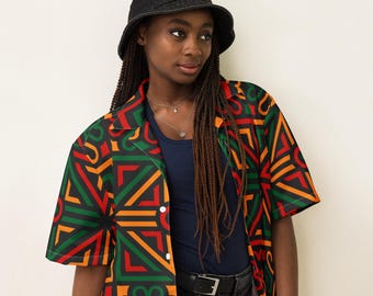 Unisex Black African Ethnic Pattern Button up Shirt - Etsy