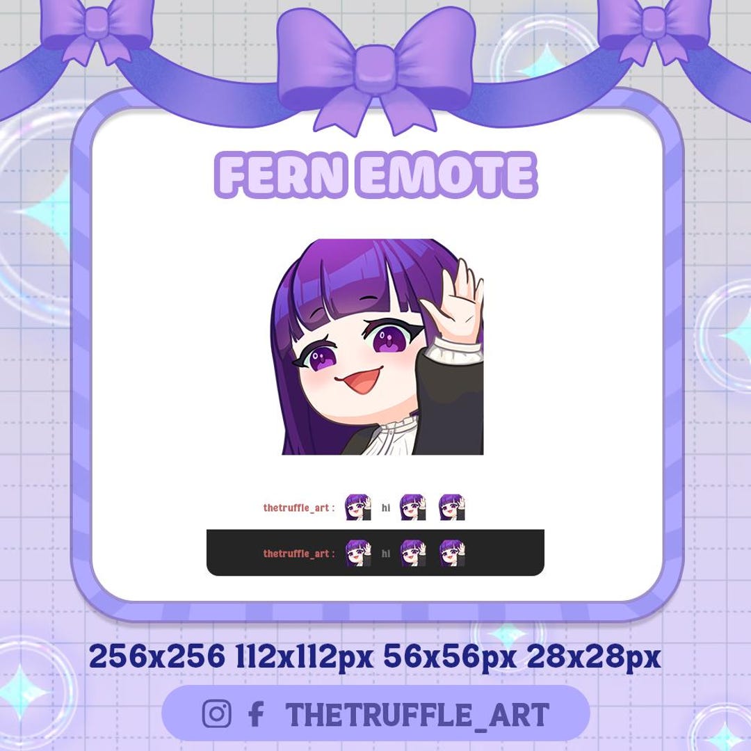 Animated Twitch Emote, Hi Fern Emote, Hi Emote, Funny Emote, Anime ...