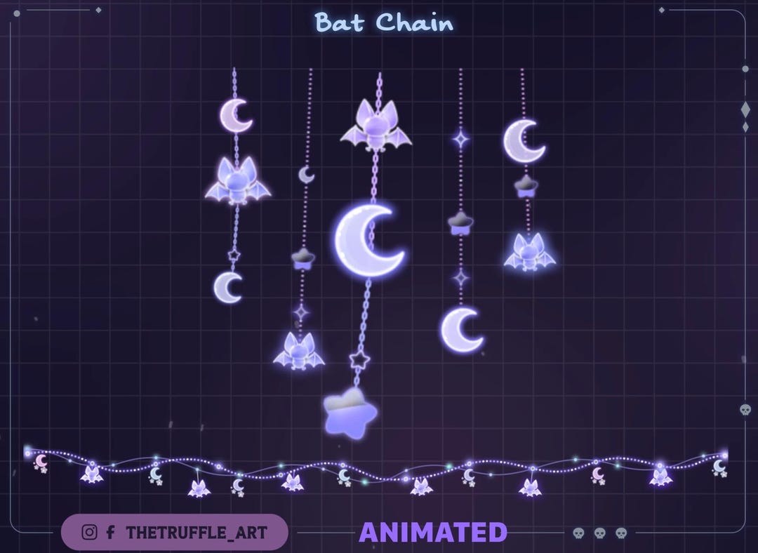 Purple Bat Light Chains Animated Stream Decorations, Celestial Lights ...