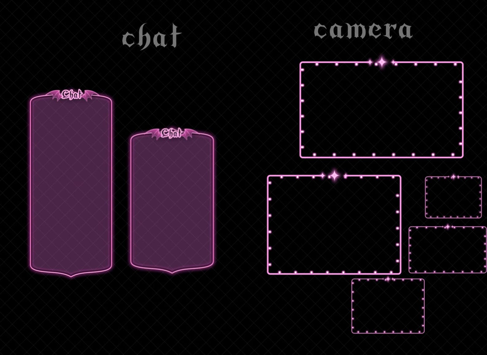 Full Package Simple Pink Bat Heart Twitch Overlay/ Gothic Bat Stream ...