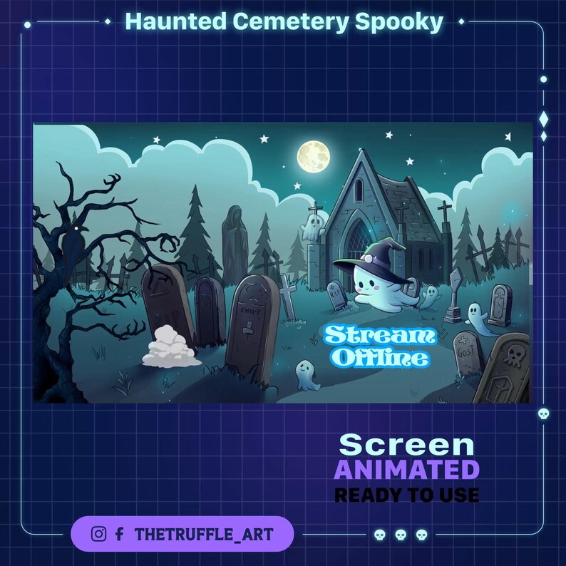 Halloween Animated Twitch Screens Cemetery/ Halloween Graveyard Screens ...