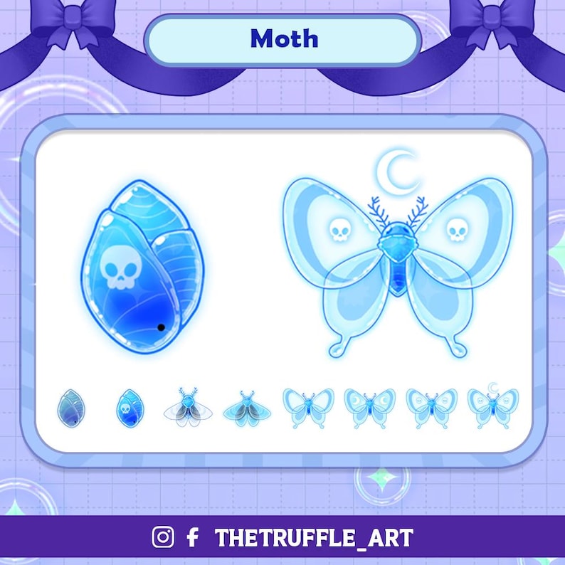 Luna Death Moth Twitch Sub Badges/ Honor Twitch Sub Badges/ Dark Magic ...