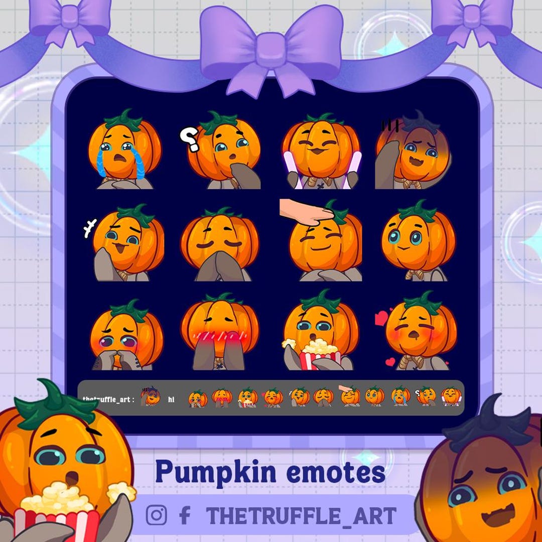Pumpkin Emotes Pack 2, Halloween Emotes, Discord and Twitch Emotes - Etsy