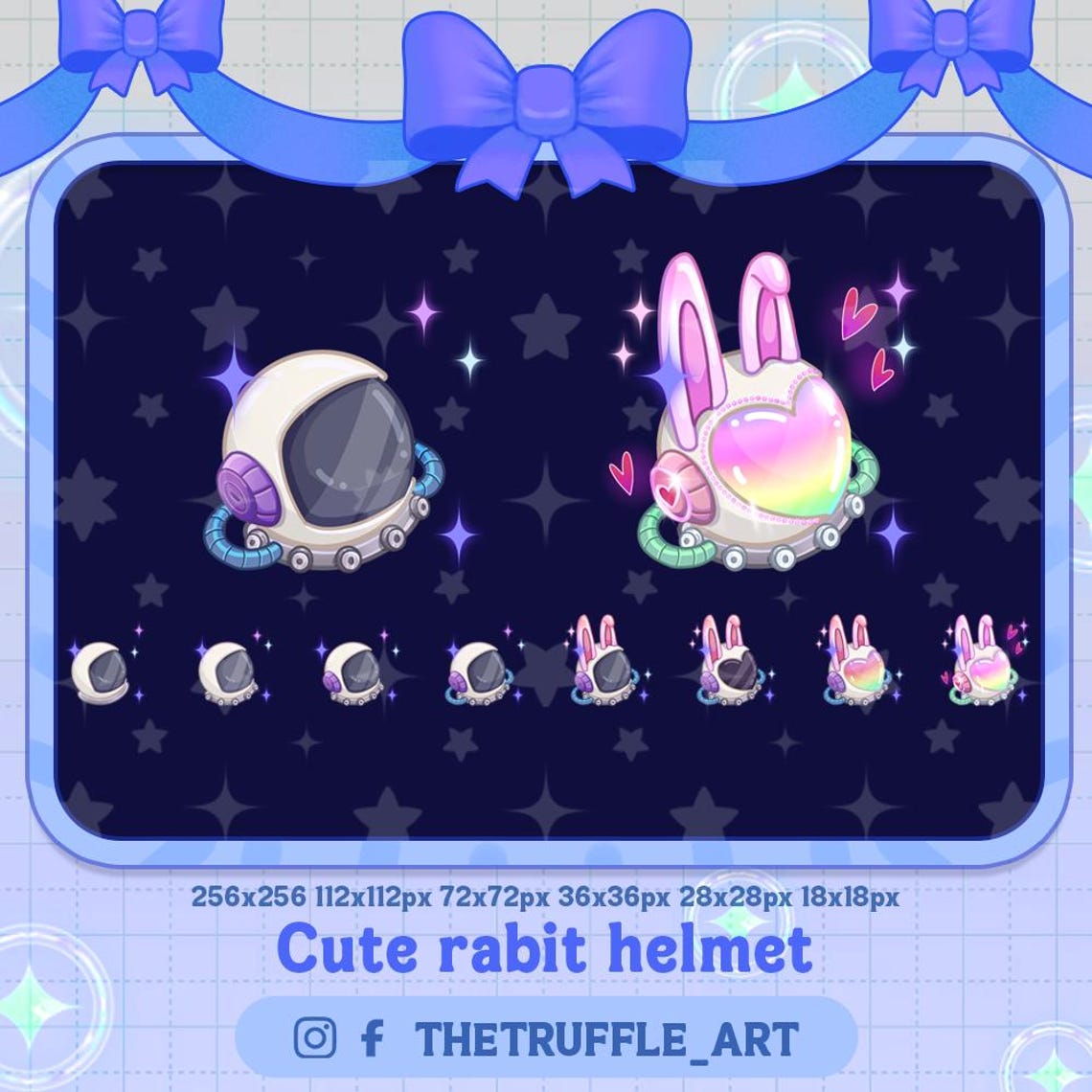 Bunny Astronaut Helmet Twitch Sub Badges, Rainbow Rabit Helmet Stream ...