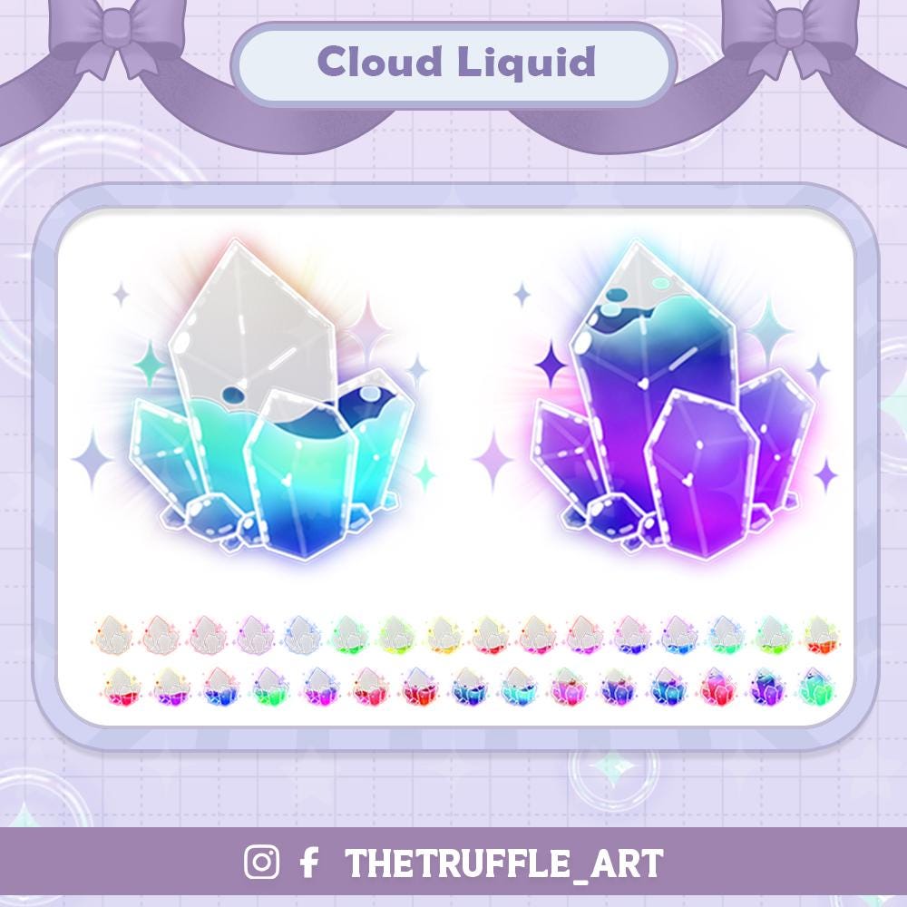 Set of 31 Color Liquid Crystal Twitch Bit Badges, Color Liquid Crystal ...