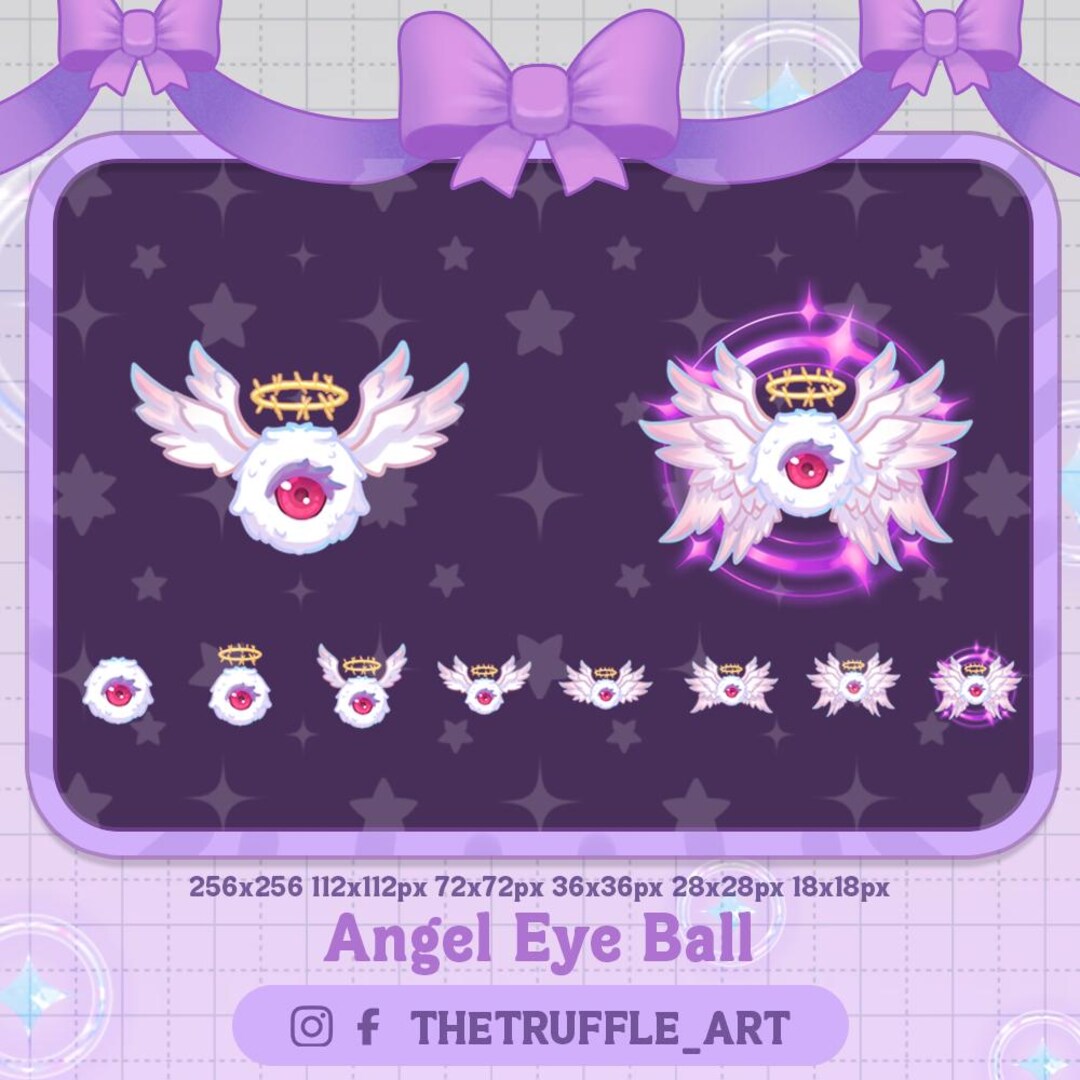 Cute Angel Eye Ball Sub Badges / Wings Eye Ball Sub Badges/ Animal Sub ...