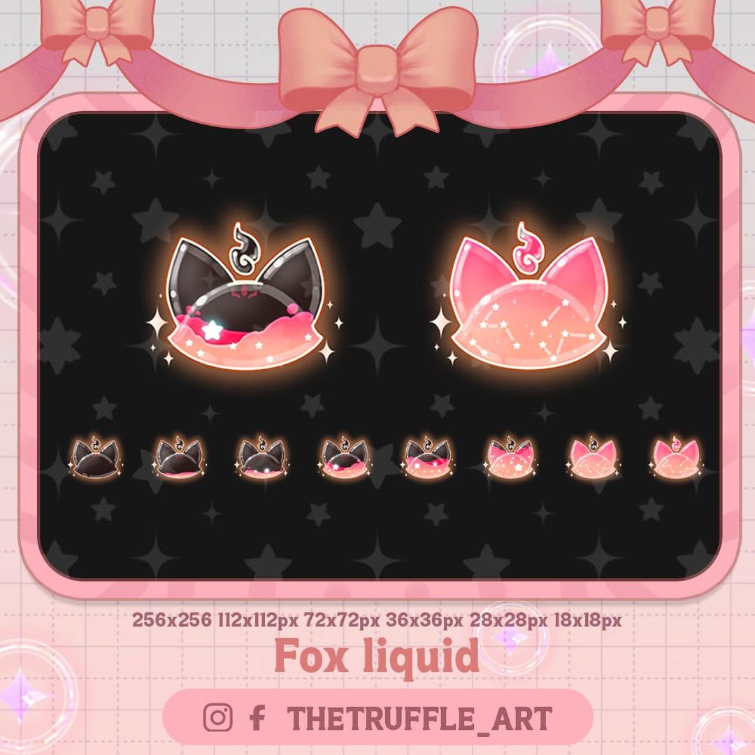 Cute Peachy Red Fox Liquid Sub Badges, Gumiho Liquid Sub Badges, Magic Galaxy Fox Sub Badges ...