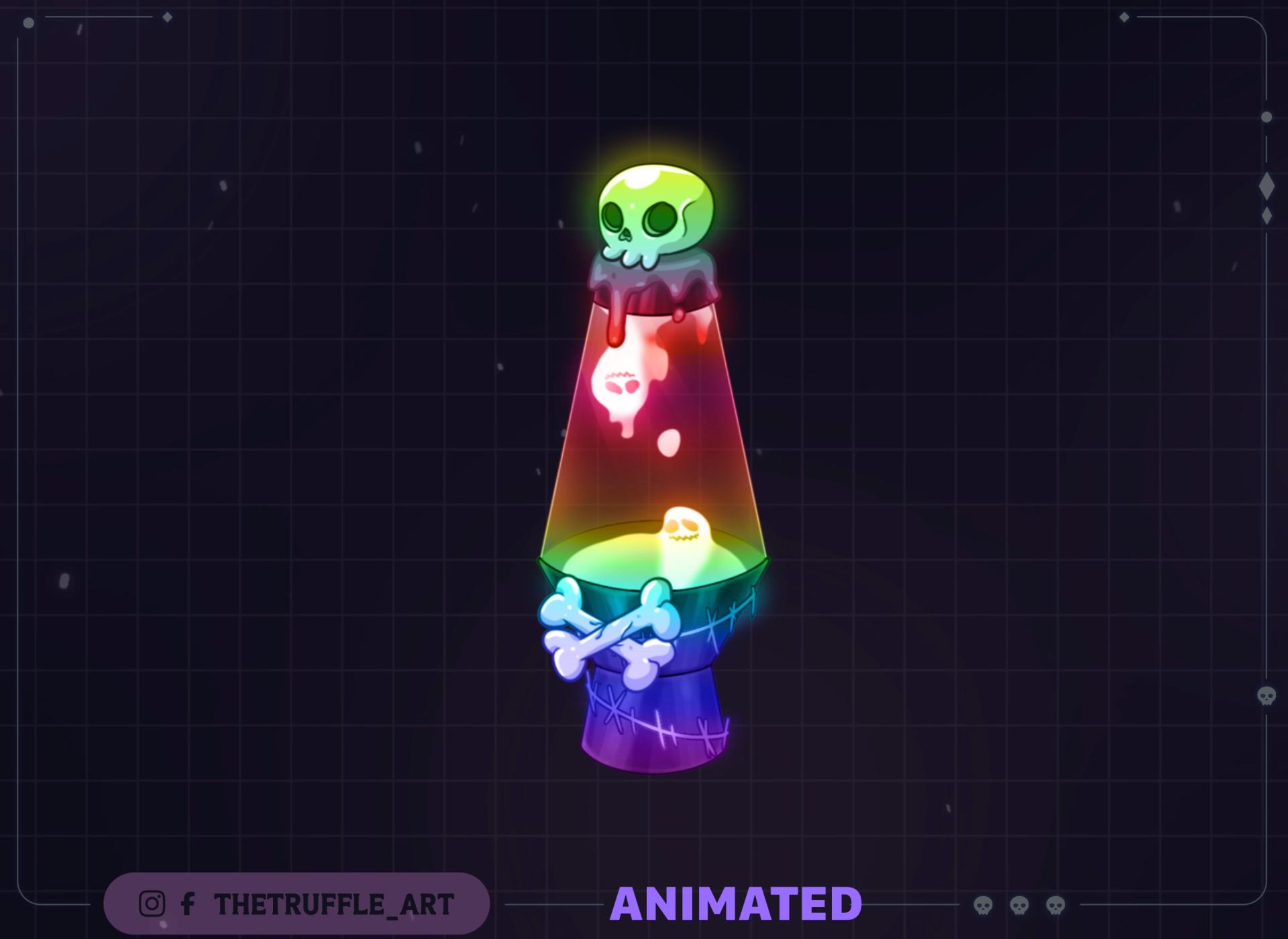 Rainbow Skull Ghost Lava Lamp Animated Decoration Stream, Spooky ...