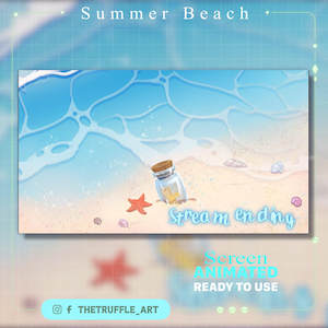 4 Animated Summer Beach Twitch Screens / Ocean Waves Loading Screens/ Sunny Summer Days Vibe ...