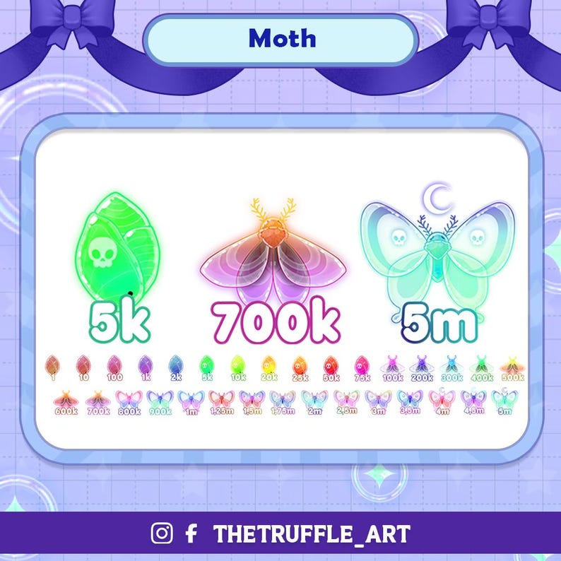 Number Luna Death Moth Twitch Bit Badges/ Honor Twitch Bit Badges/ Dark ...