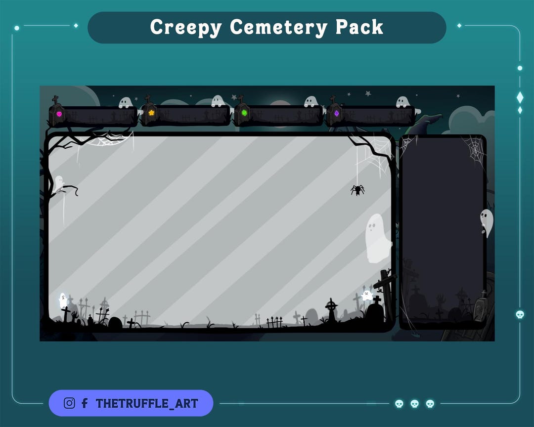 Animated Twitch Screens Cemetery Overlays/ Halloween Graveyard Screens ...