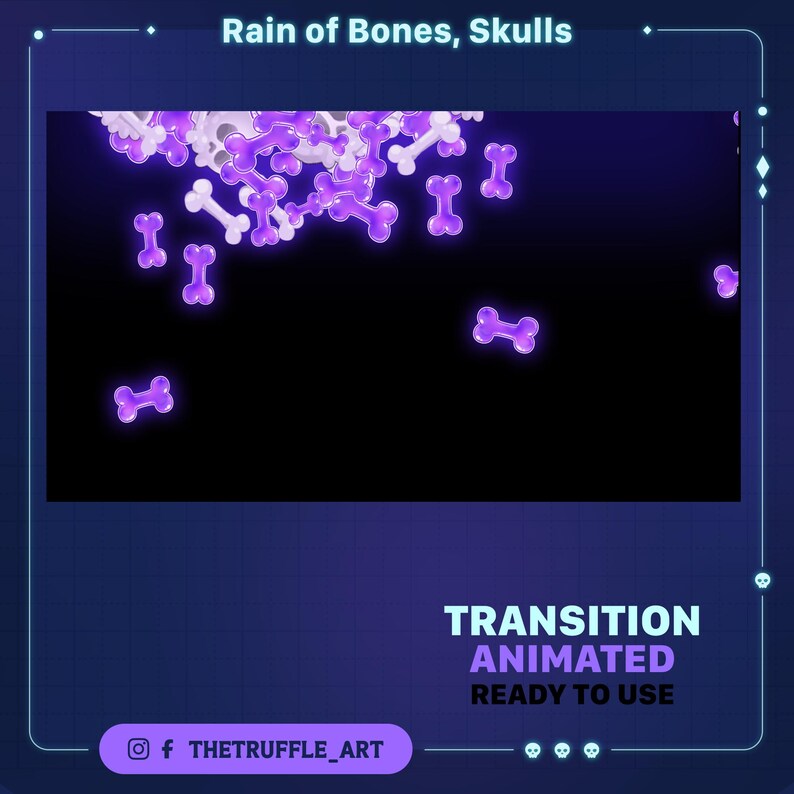 Twitch Animated Stinger Transition, Purple Skulls, Spooky, Halloween ...