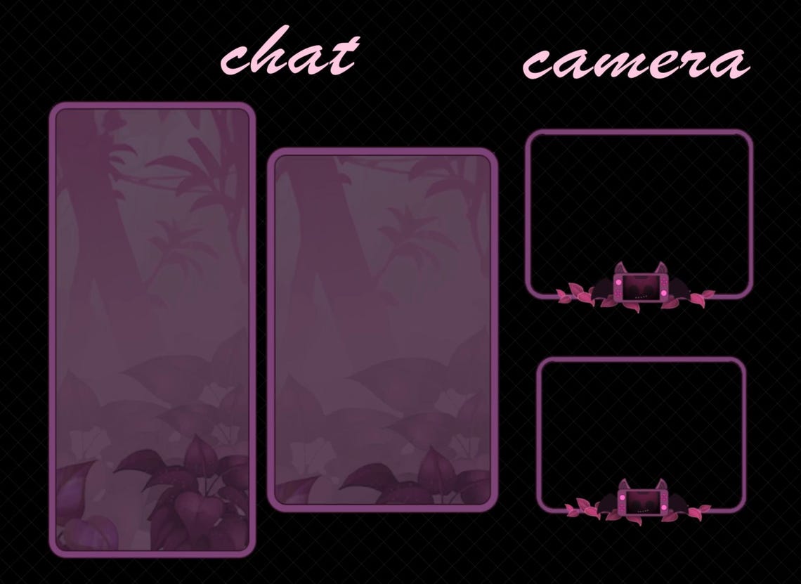 Full Package Pink Spooky PC Stream Room With Black Cat Twitch Overlay ...