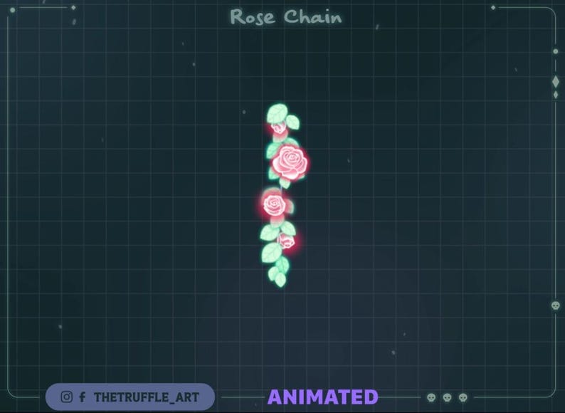 Climbing Green Leaf Pink Rose Light Chain Animated Stream Decorations ...