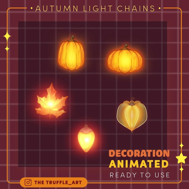 18x Autumn Light Chain Animated Stream Decorations, Pumkin Light Stream ...