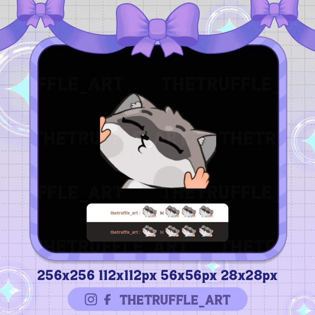 Caress Raccoon Animated Emote, Pinch Cheeks Emote, Twitch and Discord ...