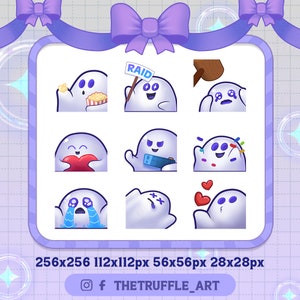 9 Ghost Emotes Pack for Twitch and Discord, Spooky Twitch Emotes, Ghost ...