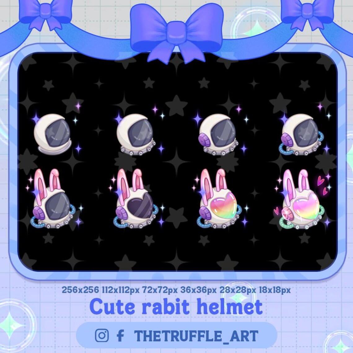 Bunny Astronaut Helmet Twitch Sub Badges, Rainbow Rabit Helmet Stream ...