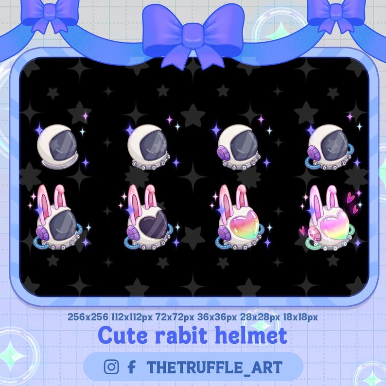 Bunny Astronaut Helmet Twitch Sub Badges, Rainbow Rabit Helmet Stream ...