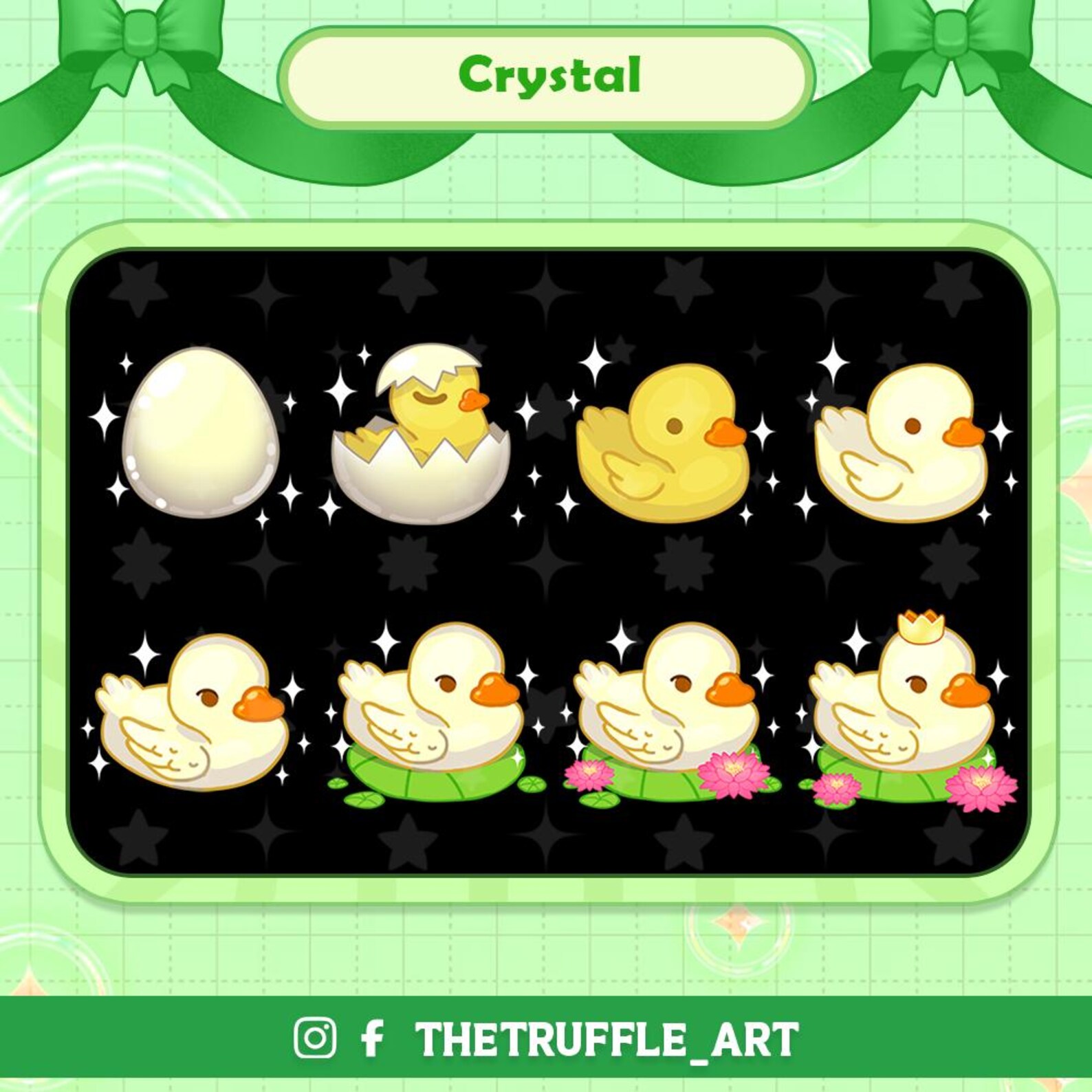Cute Crown Duck Sub Badges, Lily Water Duckling Twitch Sub Badges ...