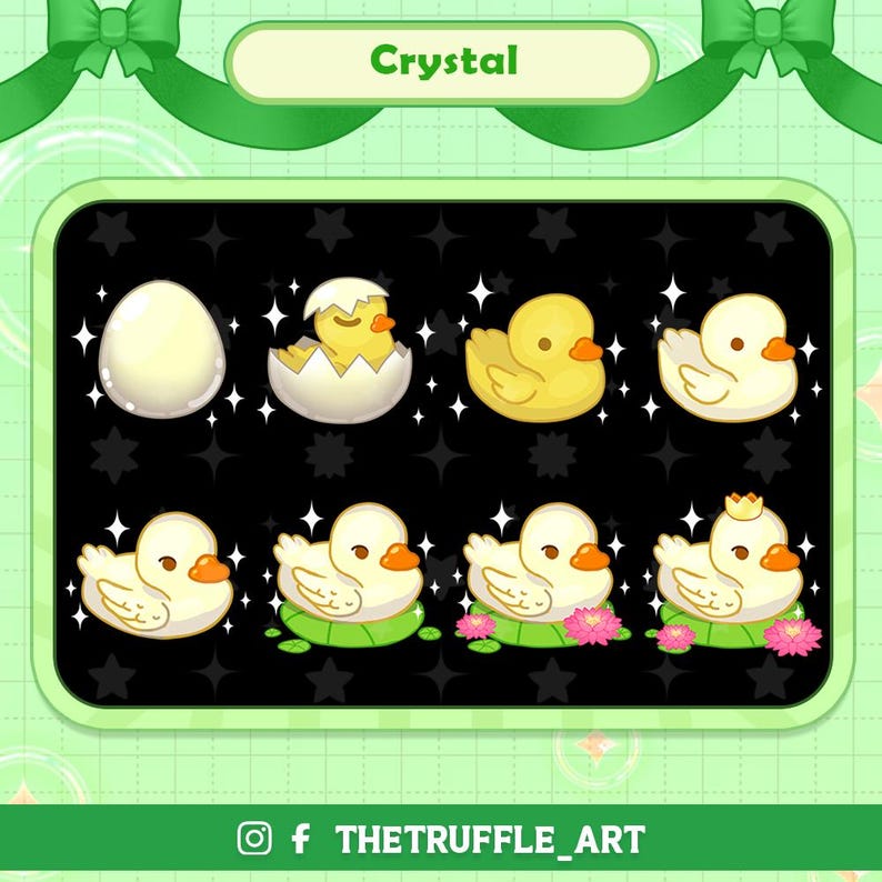 Cute Crown Duck Sub Badges, Lily Water Duckling Twitch Sub Badges ...