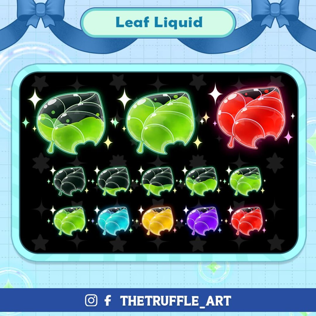 Cute Color Liquid Leaf Twitch Sub Badges / Bit Badges | Twitch Icon ...