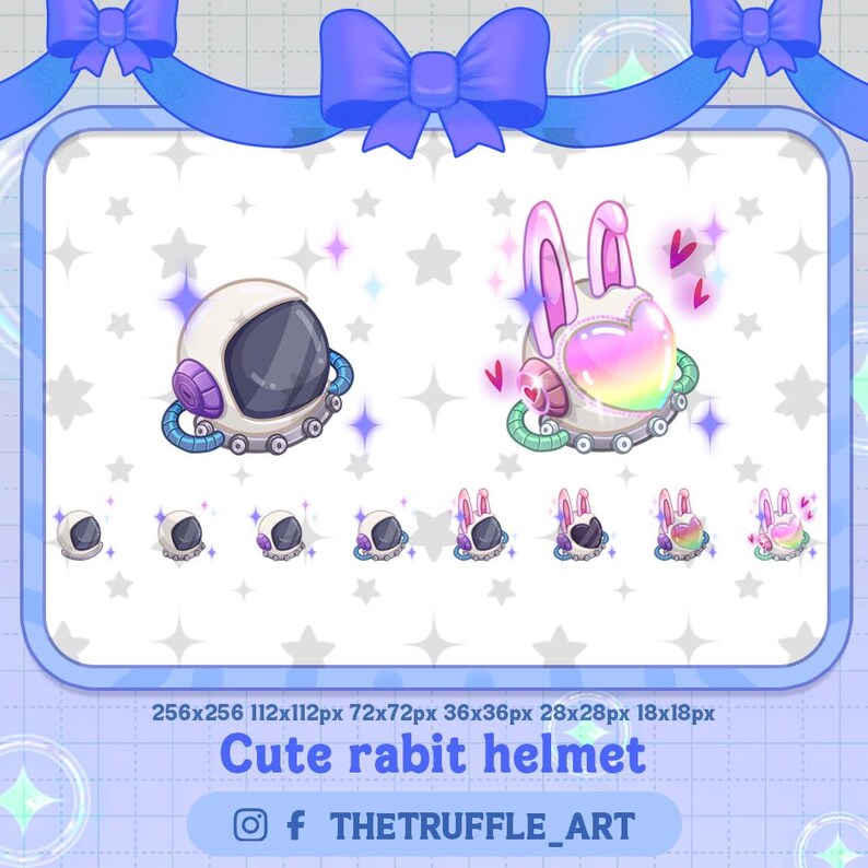 Bunny Astronaut Helmet Twitch Sub Badges, Rainbow Rabit Helmet Stream ...