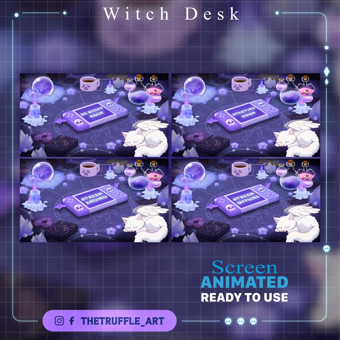 4 Animated Tarot Desk in Witch Room Twitch Screens / Lo-fi Witch Craft ...