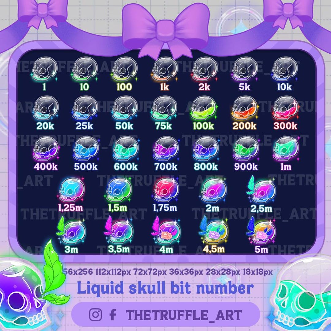 Skull Bit Sub Badges, Spooky Sub Badges, Twitch and Discord Bit Badges ...