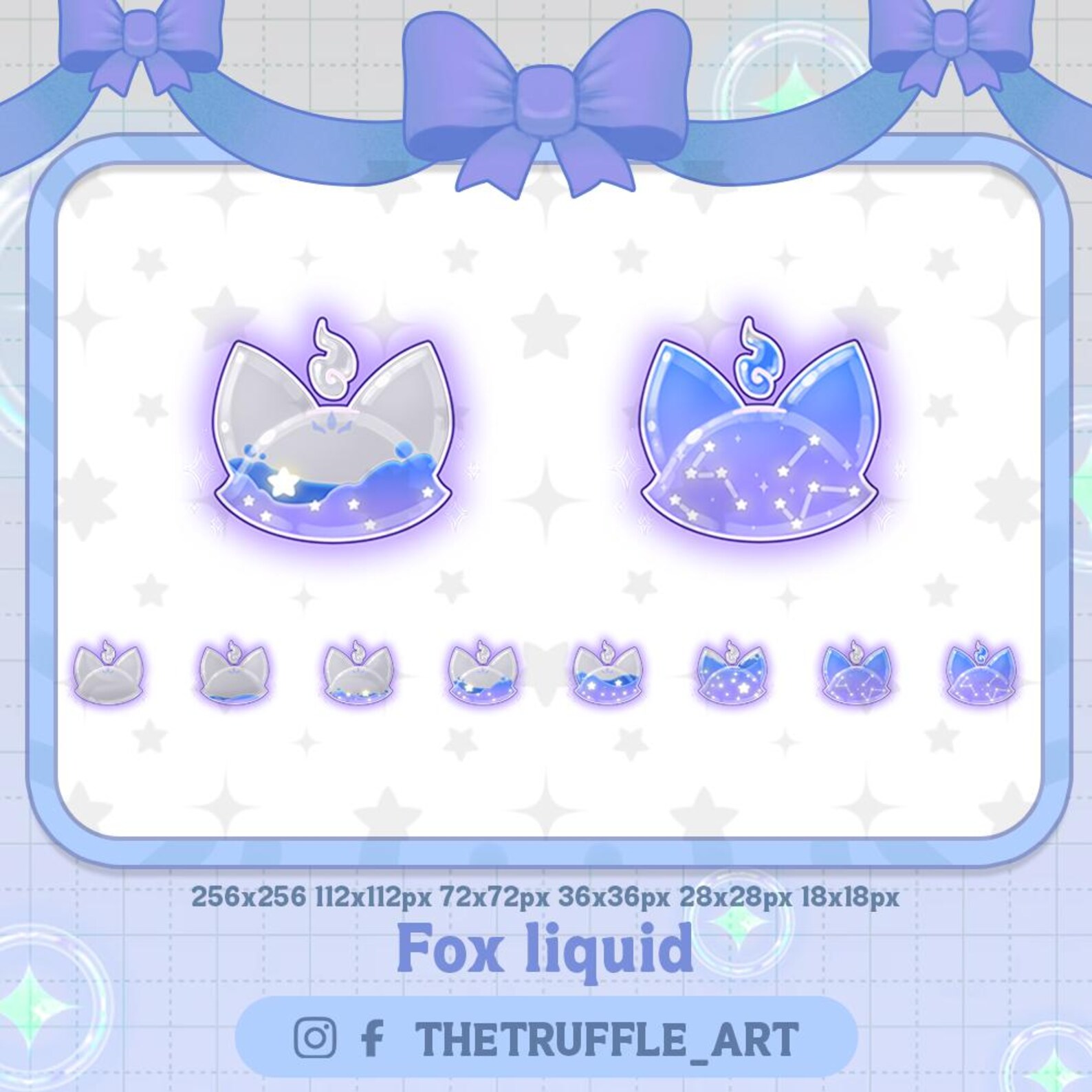 Cute Fox Liquid Sub Badges, Gumiho Liquid Sub Badges, Magic Galaxy Fox ...