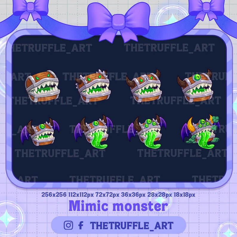 The Mimic Monster Sub Badges / Spooky Monster Wood Box / Magic Wooden ...