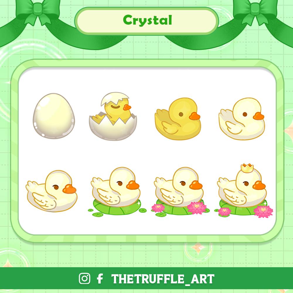 Cute Crown Duck Sub Badges, Lily Water Duckling Twitch Sub Badges ...