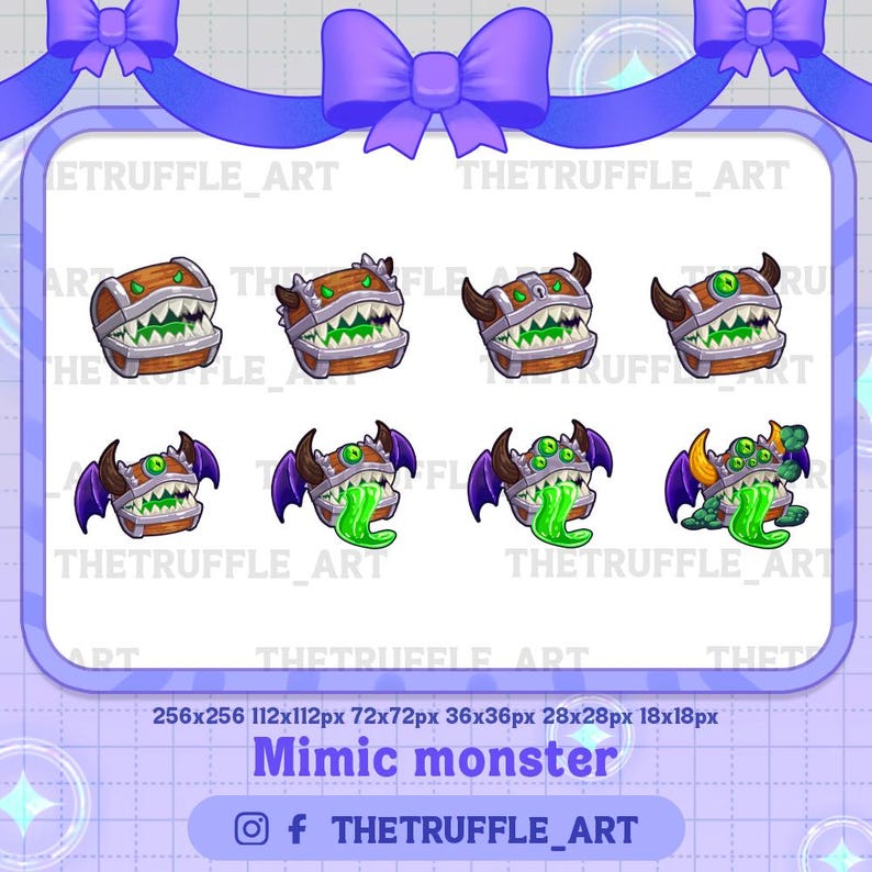 The Mimic Monster Sub Badges / Spooky Monster Wood Box / Magic Wooden ...